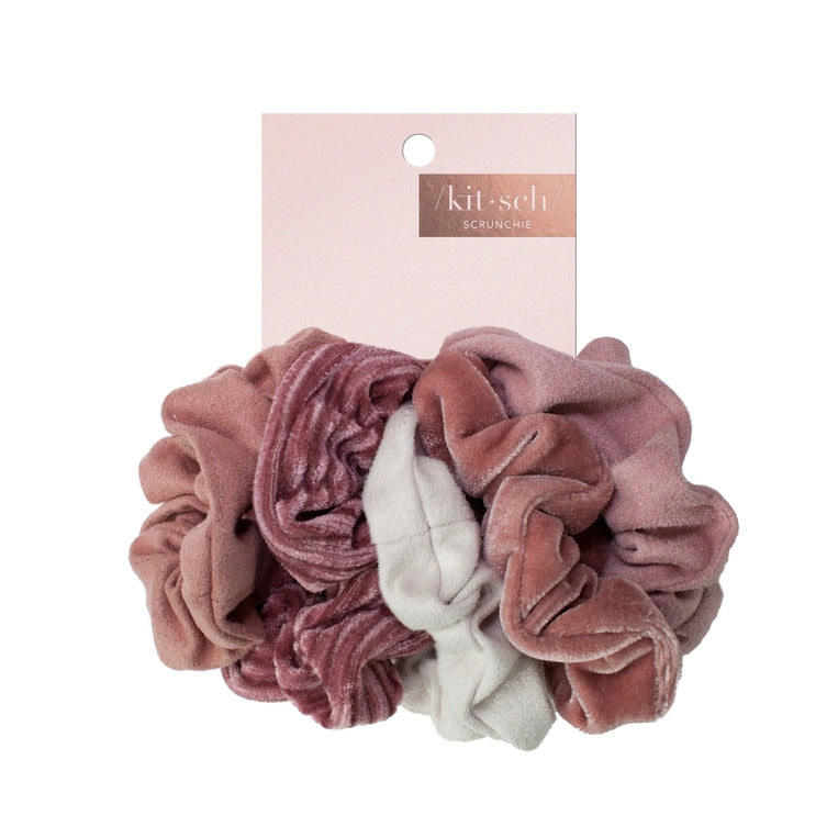 Kitsch Blush & Mauve Velvet Scrunchies | Custom Gift Box – Luxe & Bloom